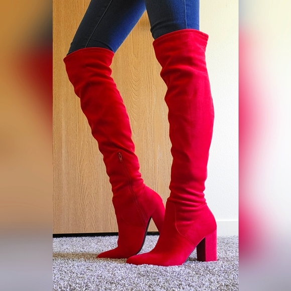 Wild Pair | Shoes | Red Over The Knee Boots | Poshmark